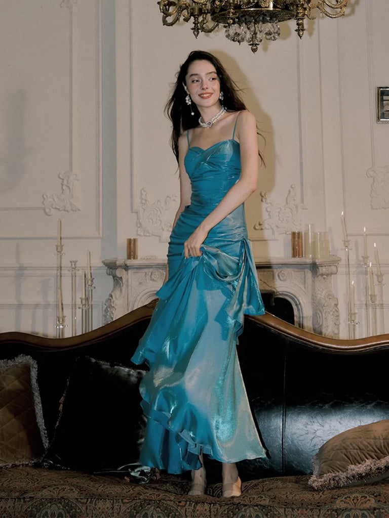 Simple Sweetheart Mermaid Blue Prom Dress, Blue Party Dress – toptby